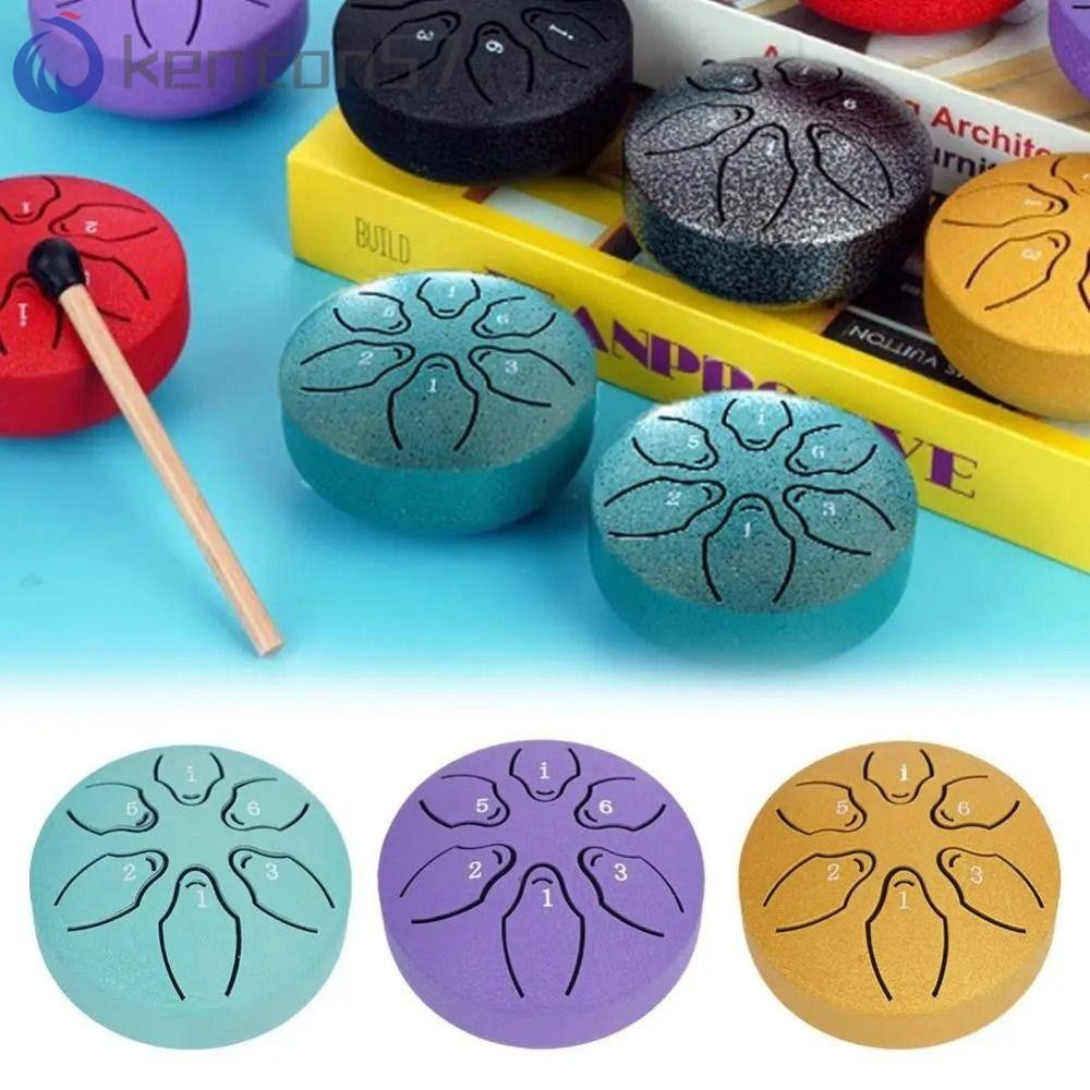 KENTON Steel Tongue Drum Set, 6-Tone 3 Inch Mini Hand Pan Drums ...