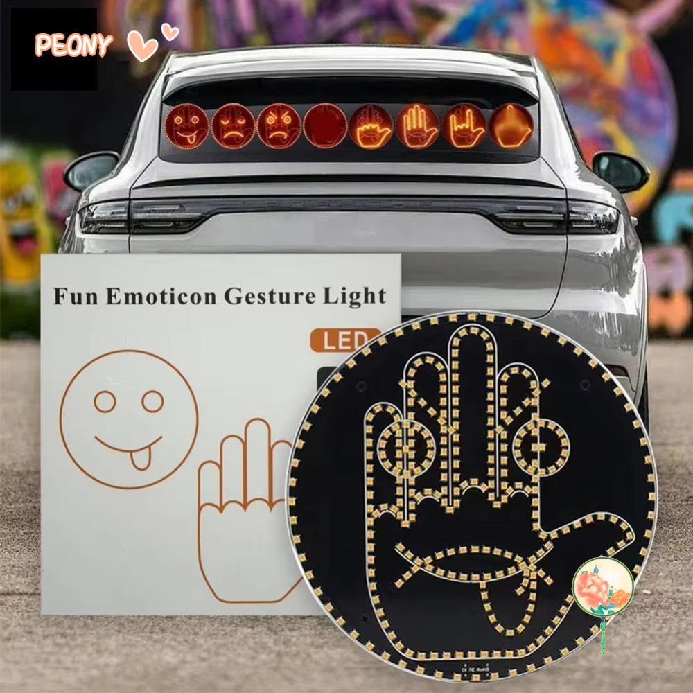 PEONY-HOME Car Middle Finger Light, Remote Control Creative Fun Three ...