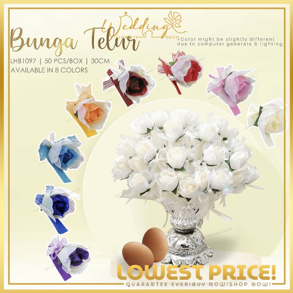 50pcs - BUNGA TELUR MURAH/CENDERAHATI PERKAHWINAN/DOORGIFT KAHWIN MURAH ...