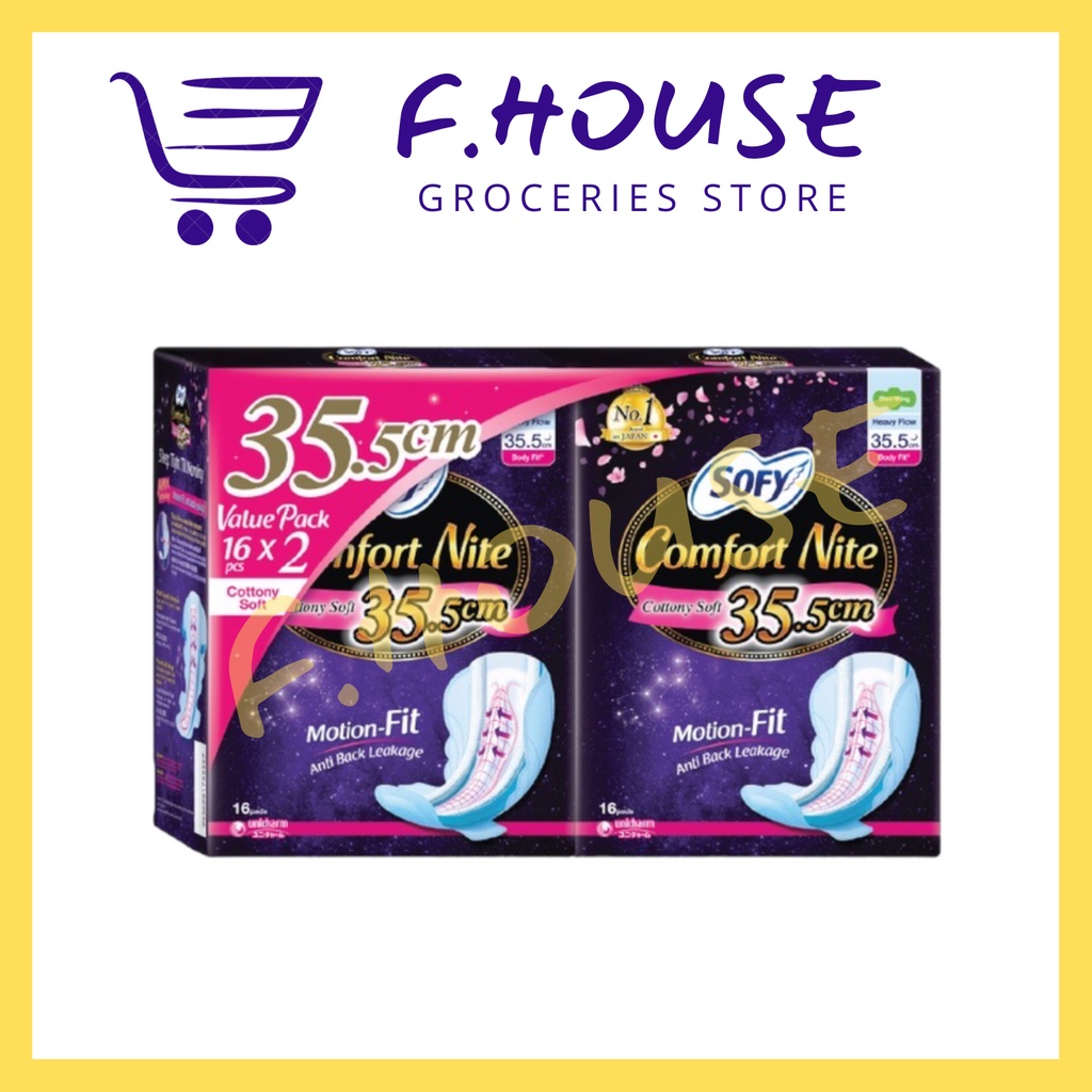 Sofy Comfort Nite Body Fit Slim Wing 35.5cm Value Pack (2 x 16’s ...