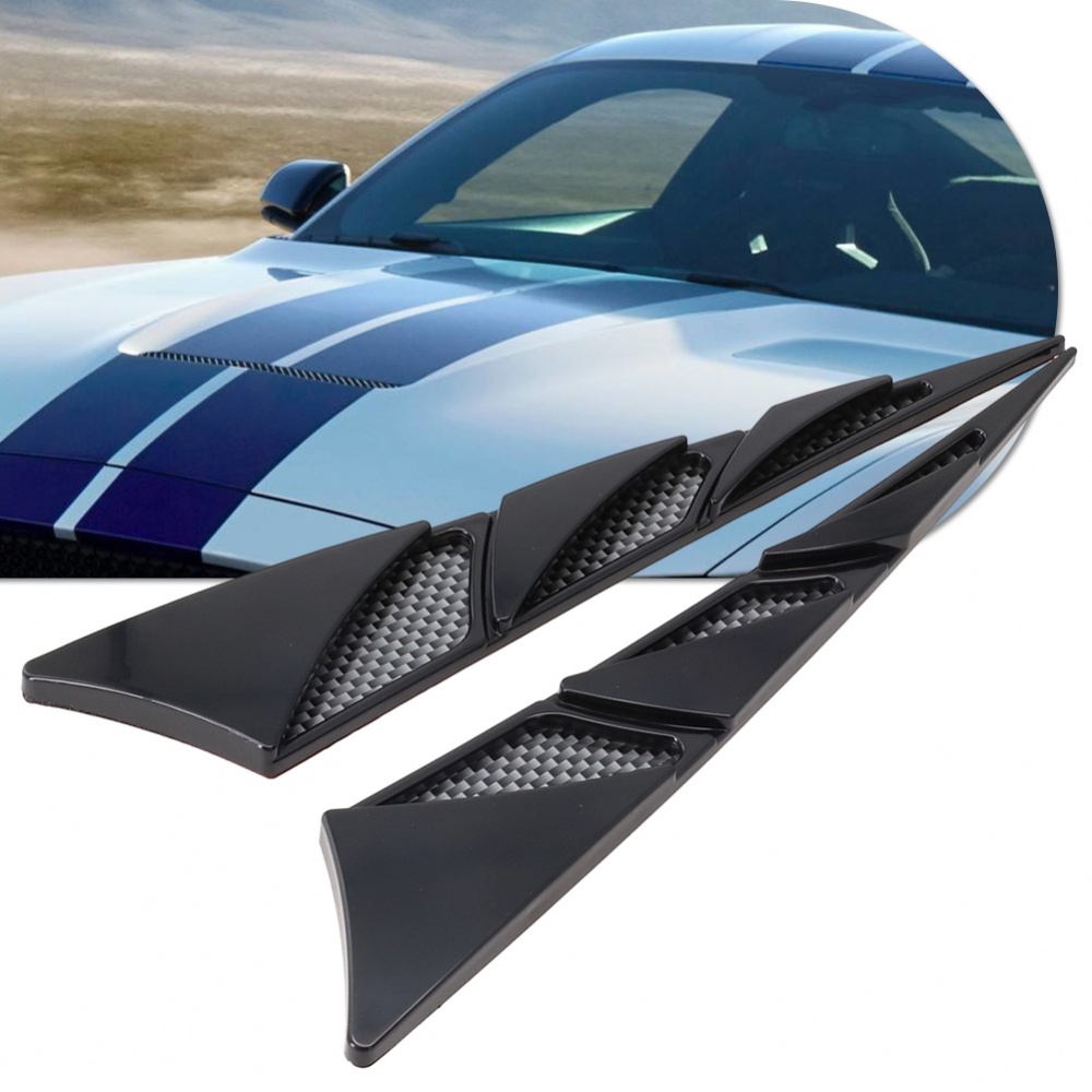 Bonnet Hood 1 Pair ABS Bonnet Hood Scoop Flow Vent Decor Silver Durable ...