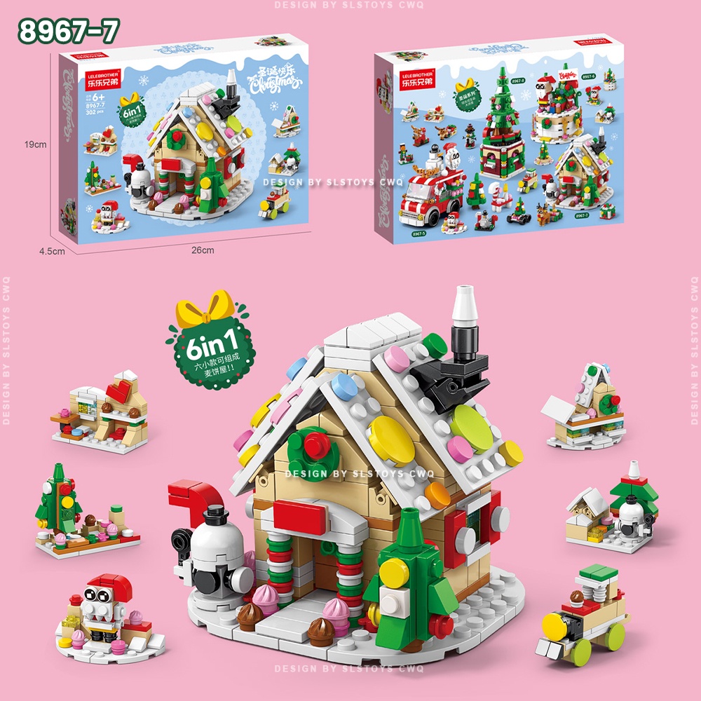 Lelebrother Block Cute 6IN1 Bricks Merry Christmas Gift Decoration ...