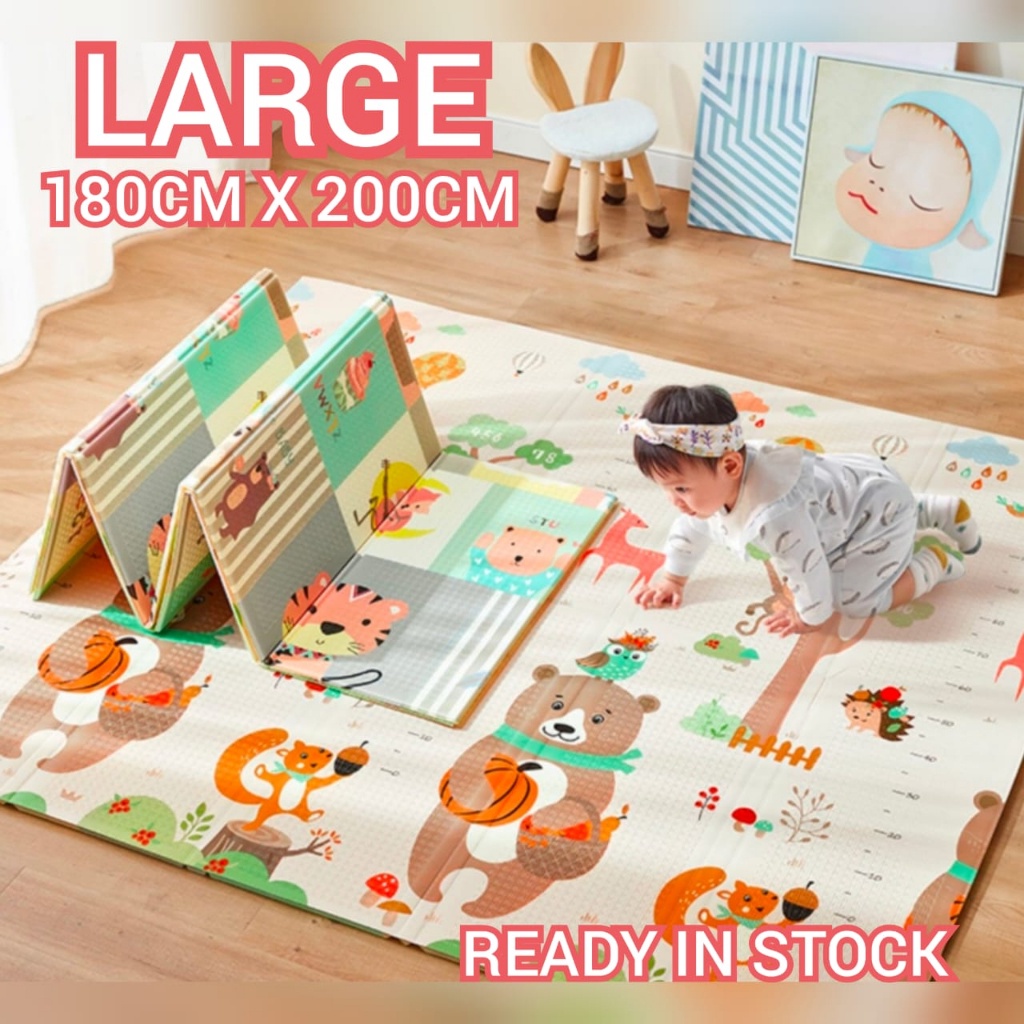Baby Mat (180/200 & 180/150 cm) XPE Double Sided Playmat Baby Tikar ...