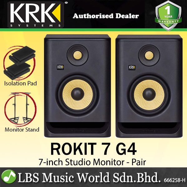 KRK ROKIT 7 G4 7 Inch Powered Active Studio Monitor Speaker - Black ...