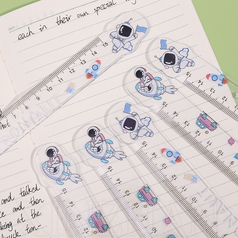 Creative Cartoon Astronaut Straight Ruler / Transparent Acrylic Drawing ...