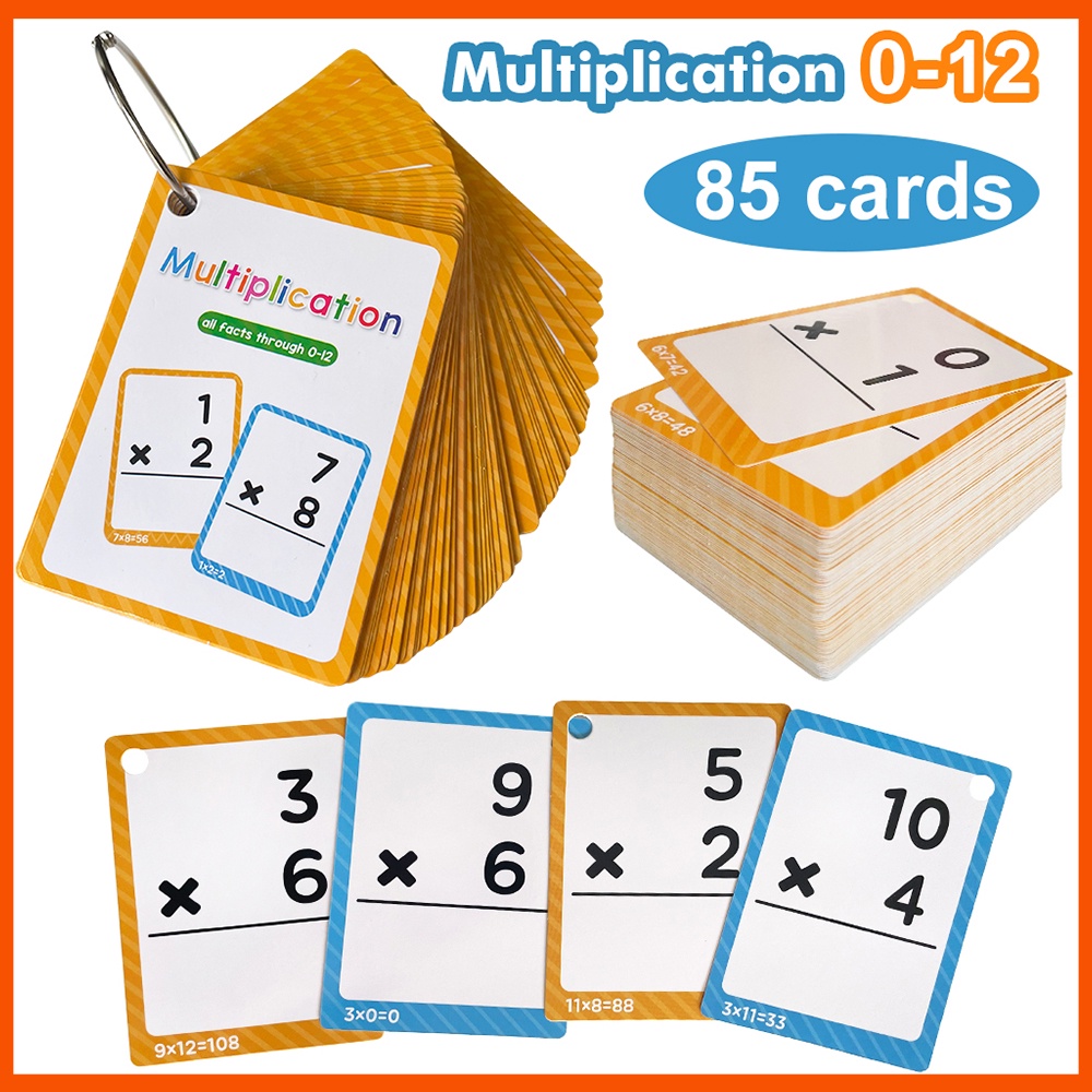 85 Multiplication Flash Cards -Math Facts Flash Cards for Ages 8 and Up ...