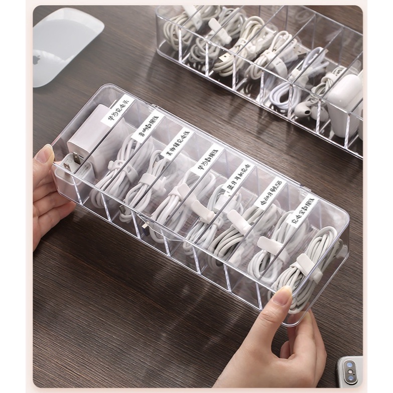 Transparent Desktop Cable Organizer Box USB Storage Box USB ...