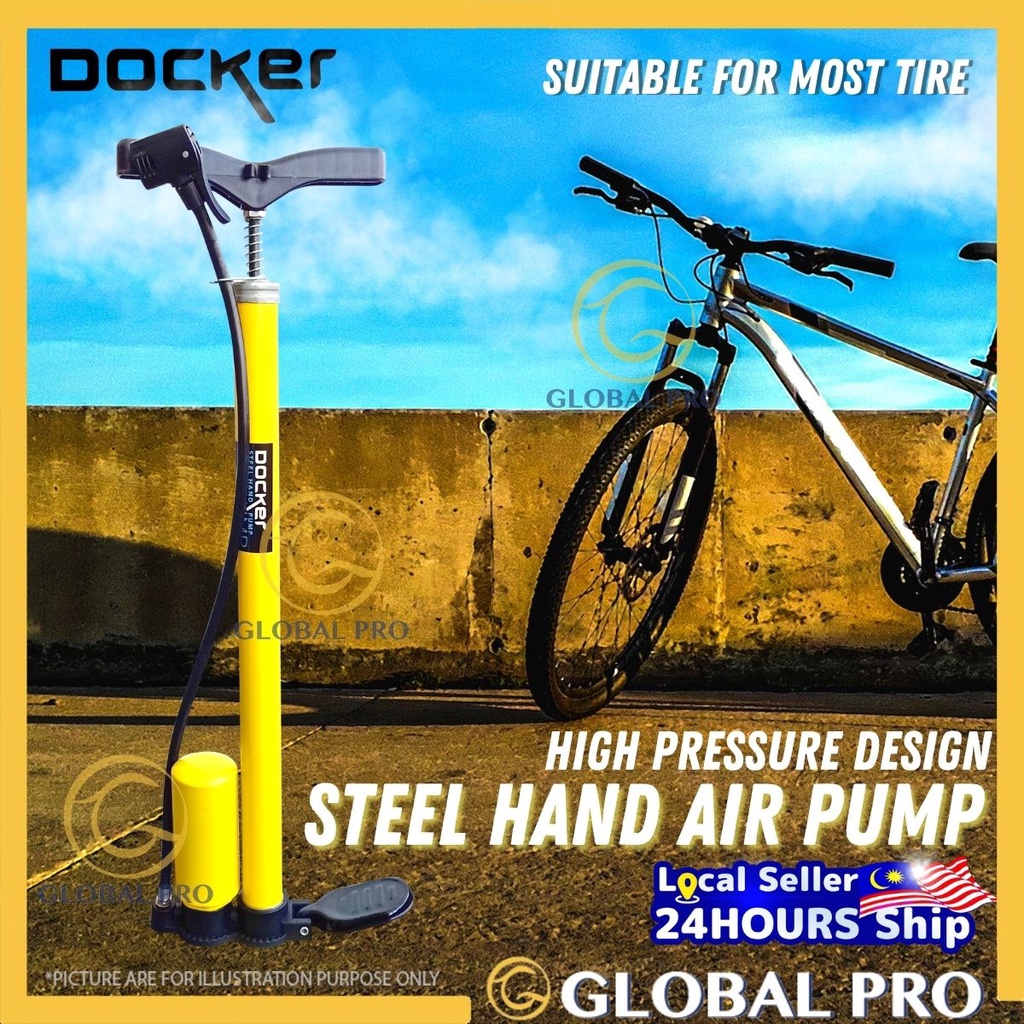 DOCKER Air Hand Pump Steel Material High Pressure Pam Angin Bicycle ...