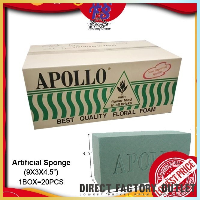 1 CTN - WET FLORAL FOAM/FRESH FLOWER FOAM/Wet Foam/Span Basah/Span ...