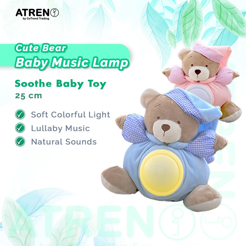 Baby Sleeping Music Bear Toy Newborn Night Lamp Comfort Lullaby Soft ...
