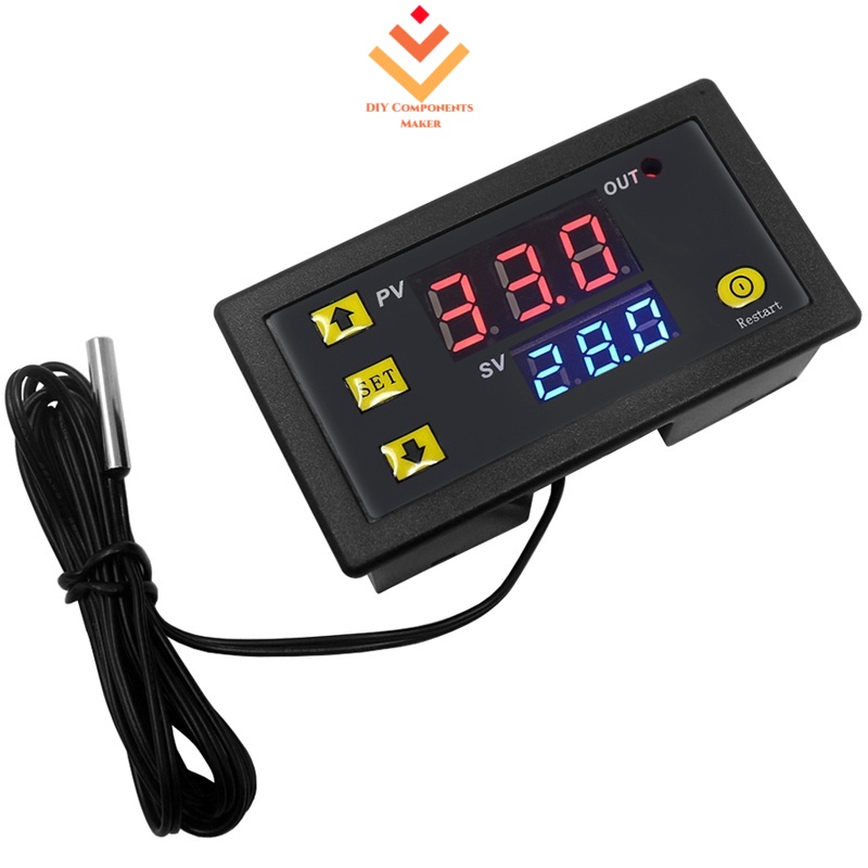 W3230 DC12V 24V AC110V-220V Digital Temperature Controller LED Display Thermostat Module Heat ...