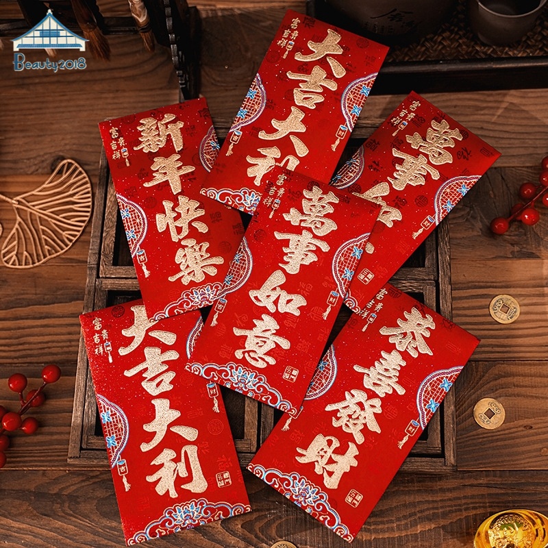 2024 CNY Red Envelope Printed Blessing Character Red Packet Large ...
