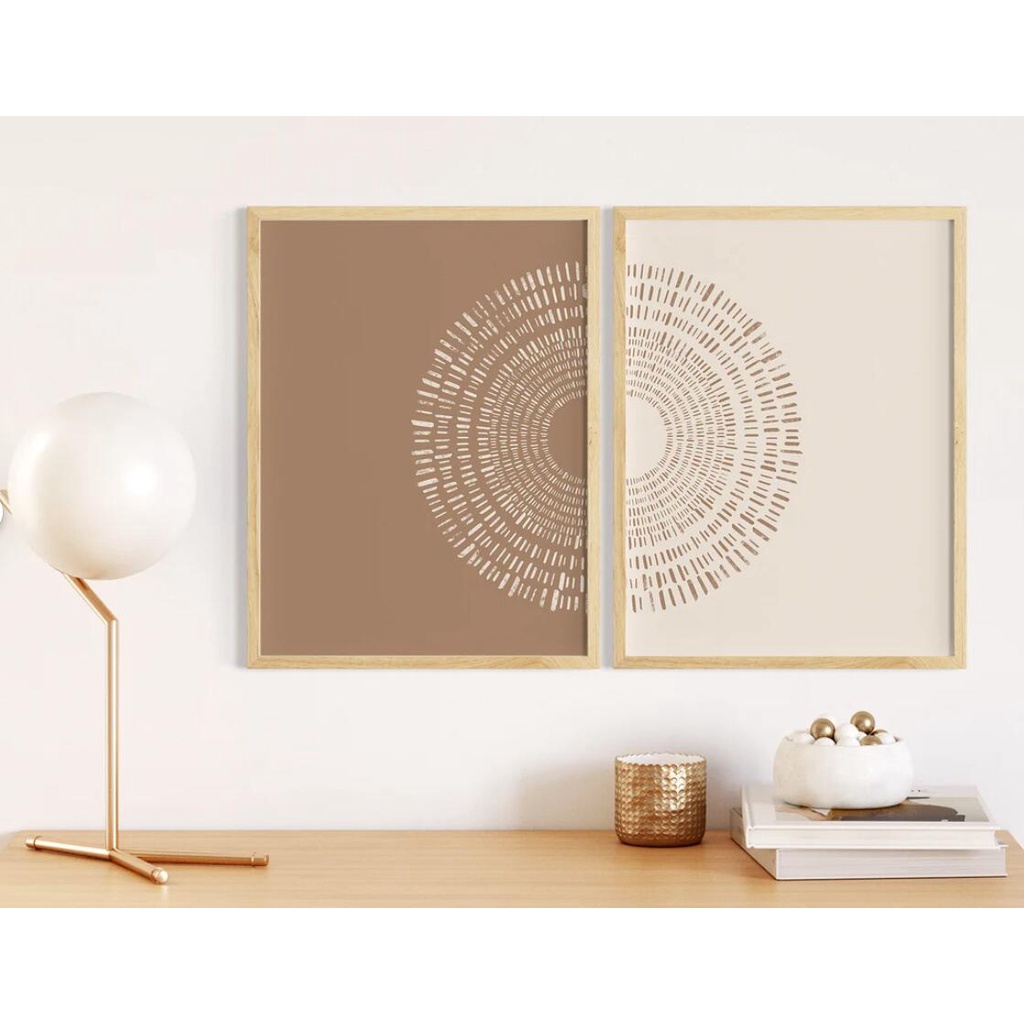 (With Frame)Neutral Wall Art Prints Boho Decor Mid Century Modern Earth ...