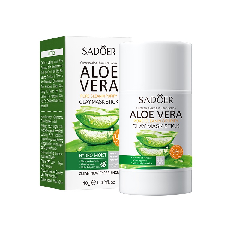 ROREC SADOER Aloe Vera Pore Cleansing Purify Clay Mask Stick Cleansing Facial Mud Mask 40g ...