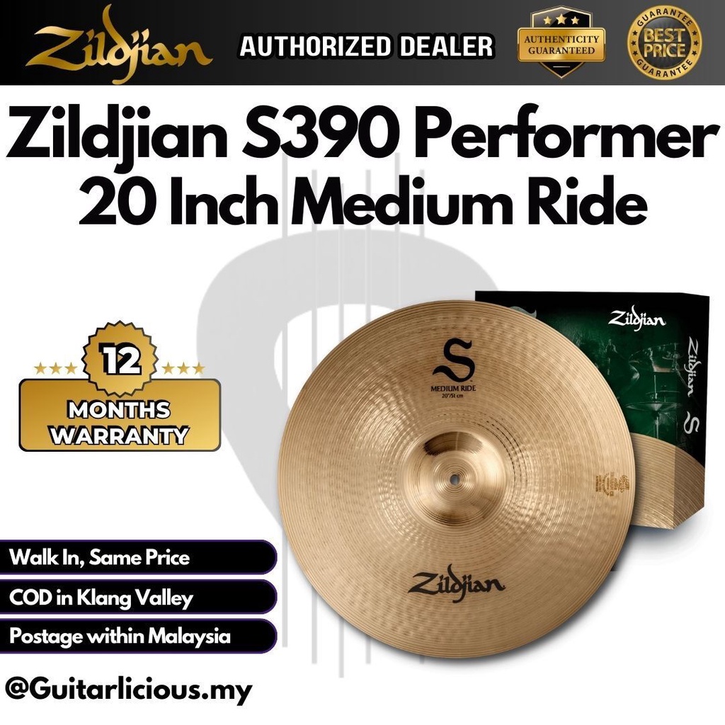 Zildjian S390 Performer Cymbal Set- 14" Hi-hats, 16" Crash, 18" Crash, 20" Ride ( ZILS390 / S ...