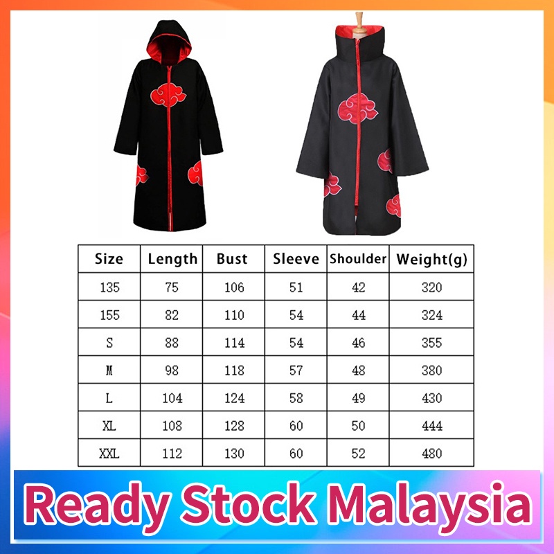 Anime Akatsuki Cloak Cosplay Costume Ninja Long Robe Uniform Cape ...