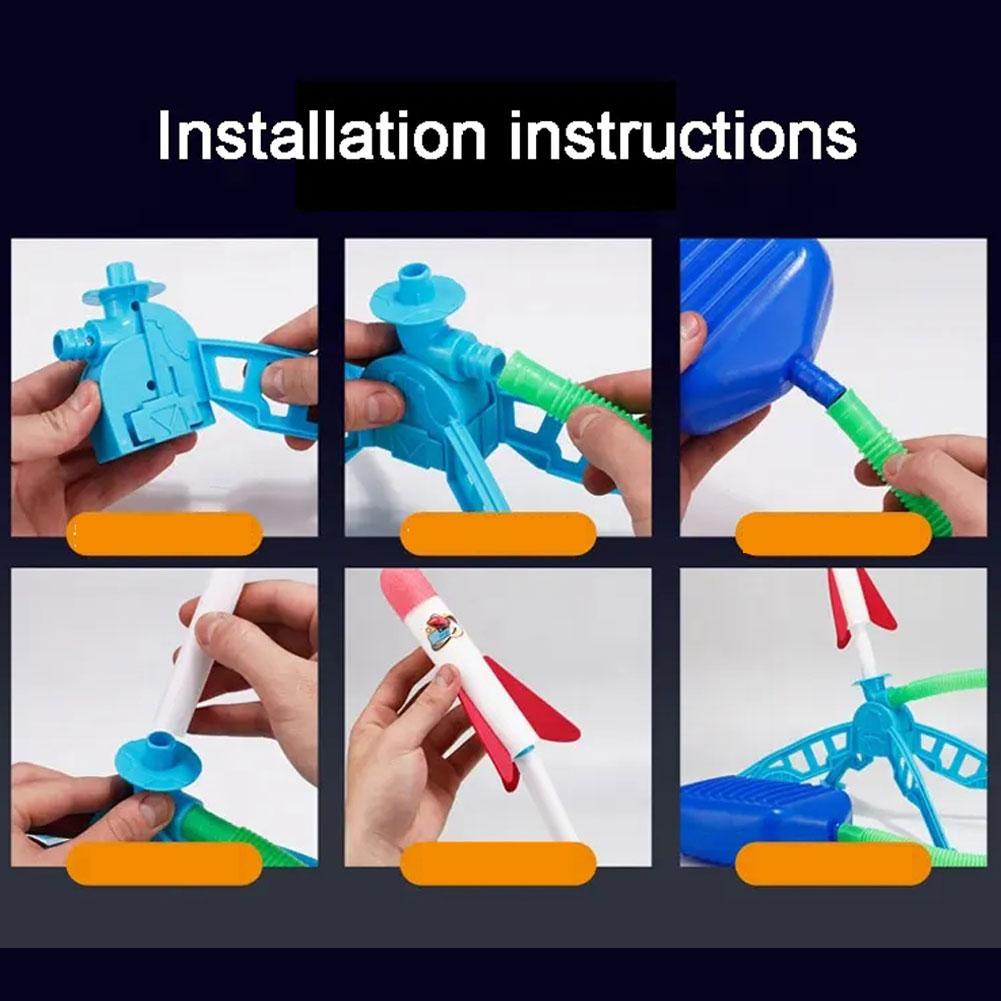 Rocket Toys Kid Pedal Rocket Air Raket Pump Launcher Outdoor Adjustable ...