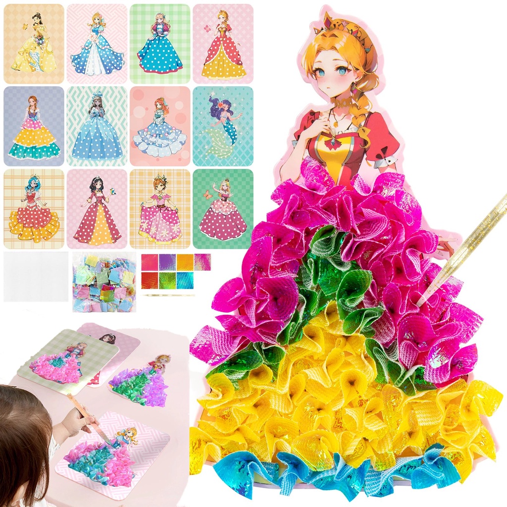 Kids Fabric Art Dress Up Handmade DIY Creative Puzzle Puncture Painting ...