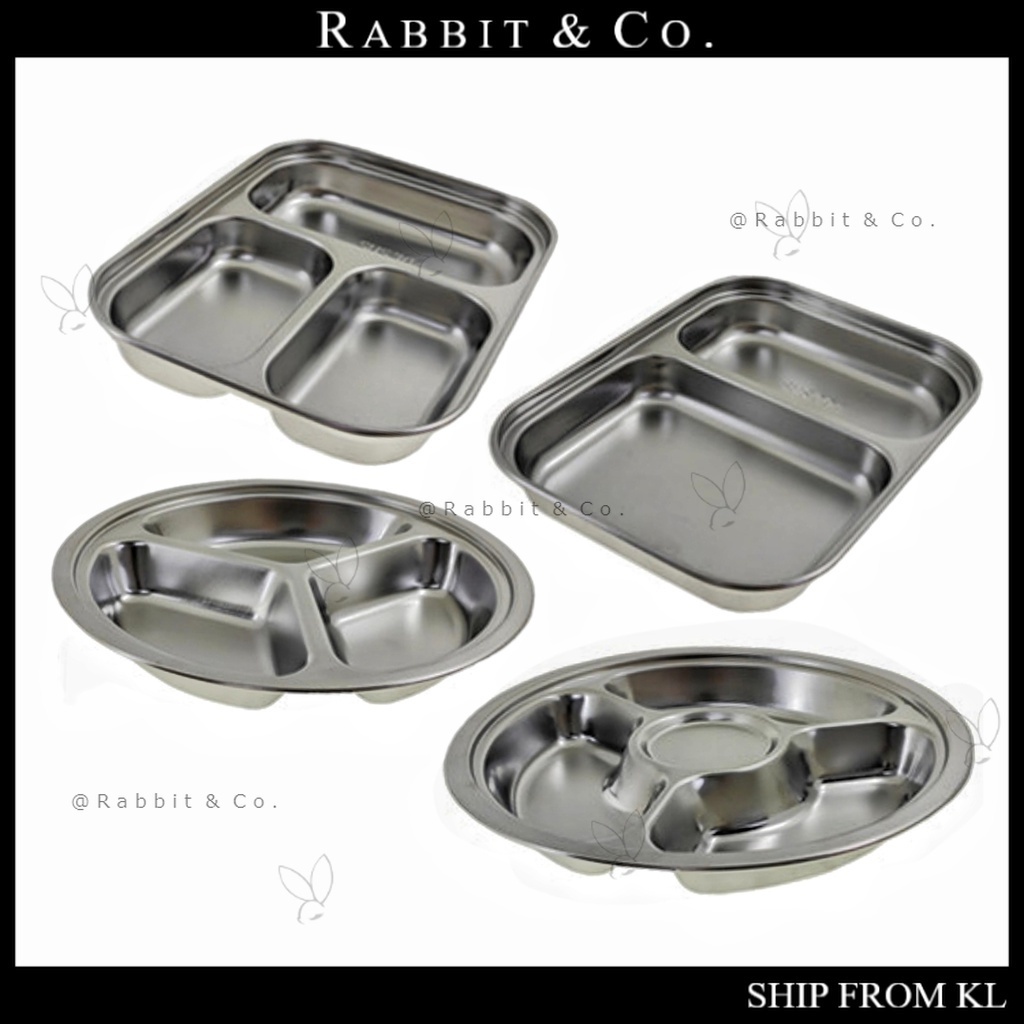 R&C Stainless Steel Divided Tray Multiple Size Dinner Plates for Food ...