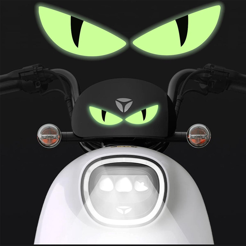 Nightglow Eye Motorcycle Sticker Devil Eye Cartoon Warning Sticker ...