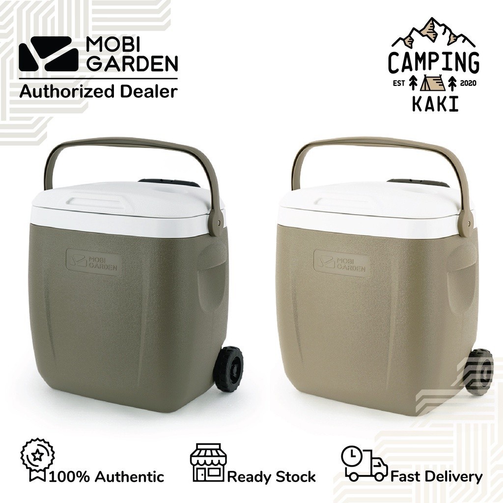 Mobi Garden Camping Cooler Ice Box 26L Cooler Box with trolley | Shopee ...