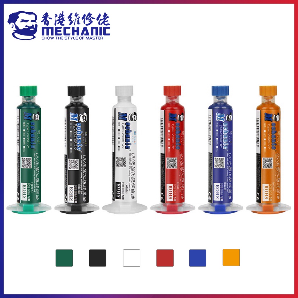 MECHANIC 10cc 6 Colors UV Curing Solder Mask Ink Welding Oil BGA PCB ...
