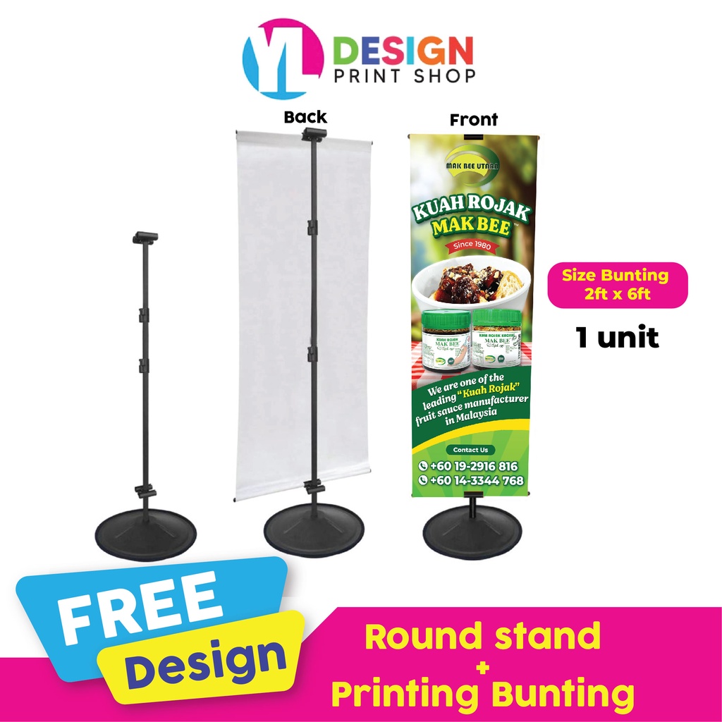 Round Stand Adjustable with Printing Bunting (FREE DESIGN) | Shopee ...