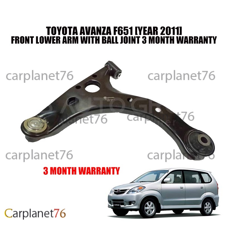 TOYOTA AVANZA F651 [YEAR 2011] FRONT LOWER ARM WITH BALL JOINT 3 MONTH ...