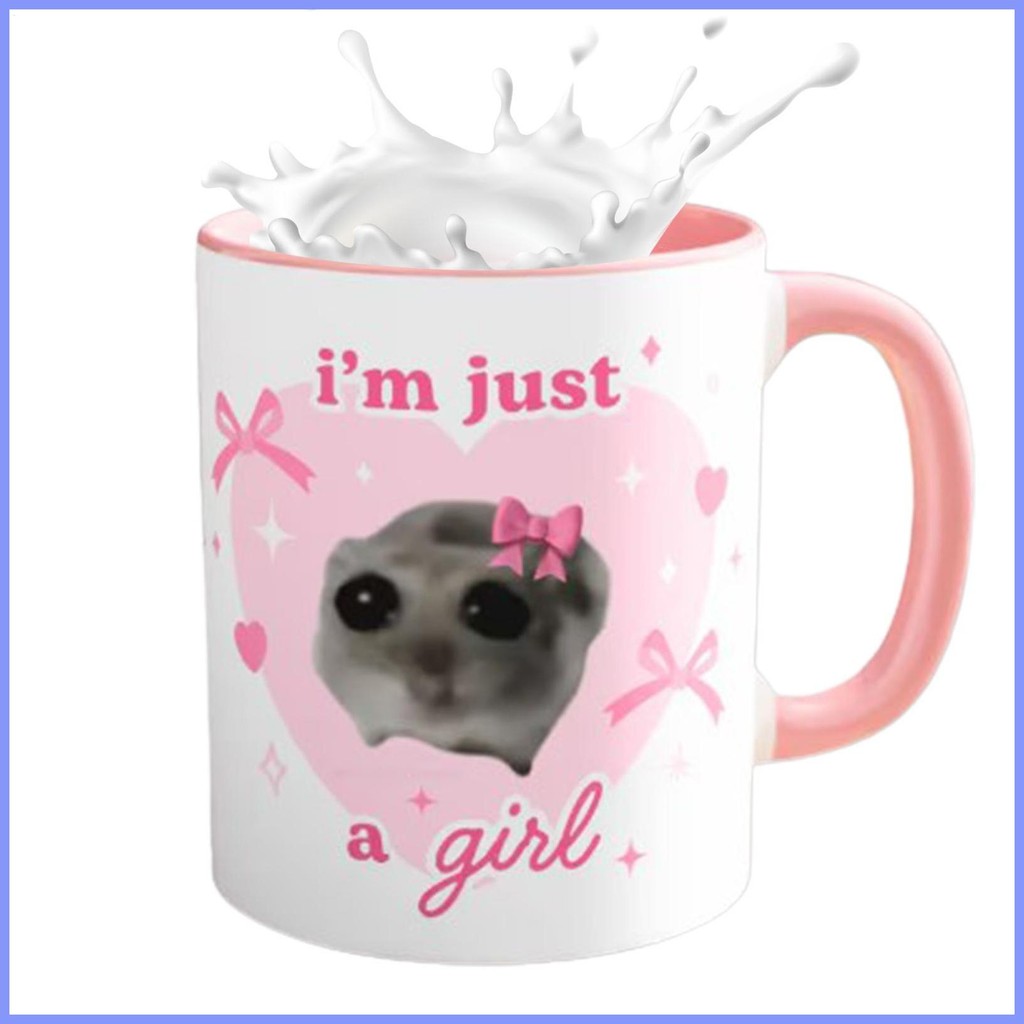 Sad Hamster Coffee Cup Bowtie-Adorned Funny Ceramic Mug Unique Sad ...