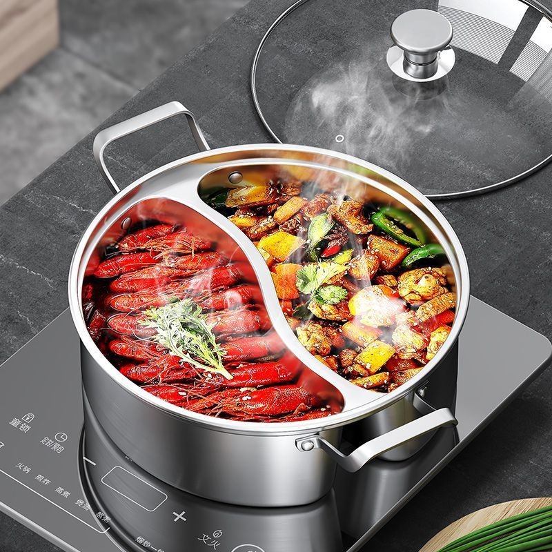 Lovebird hot pot cradle with 2 compartments 304 stainless steel and 5 ...
