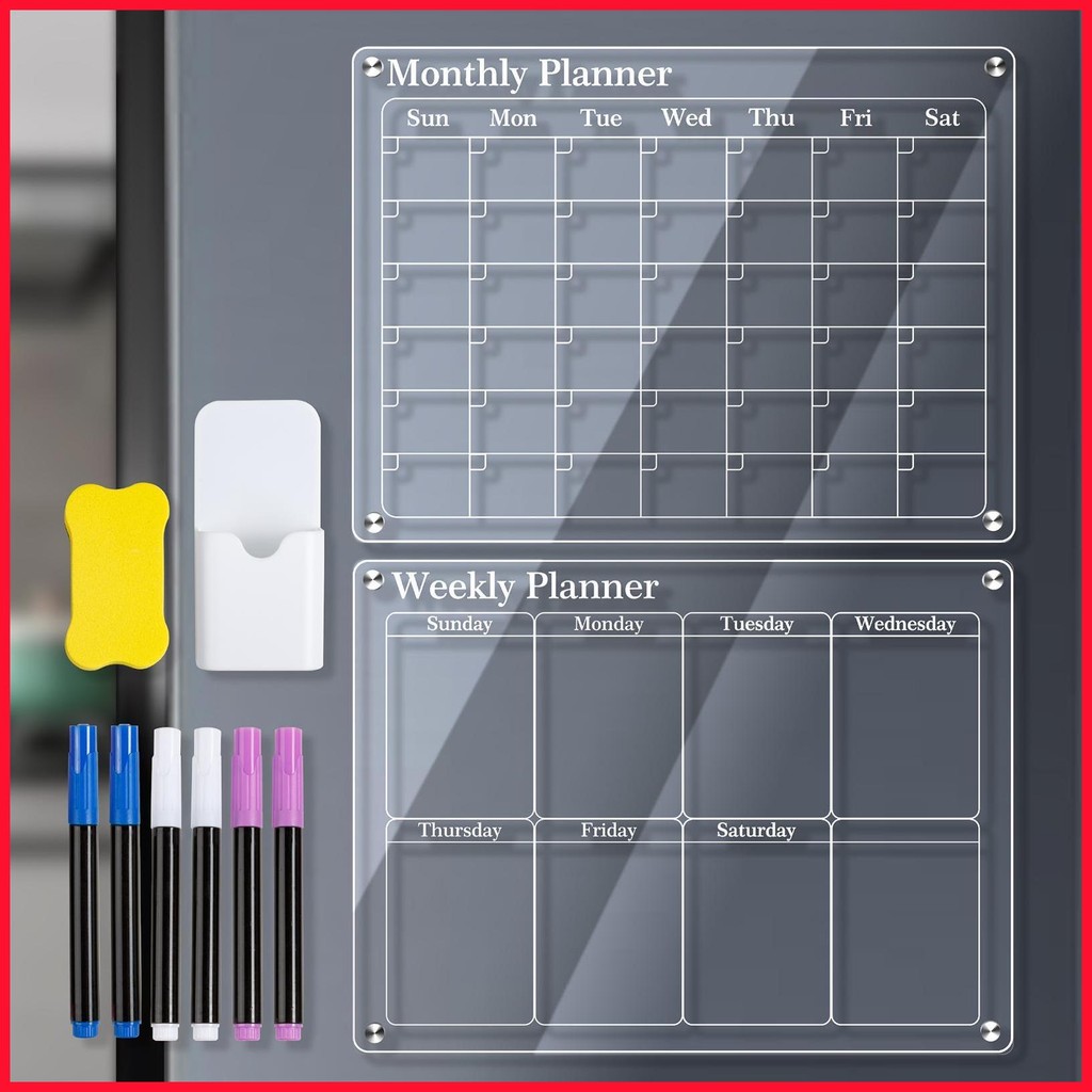 Acrylic Planning Board Magnetic Kitchen Dry Erase Whiteboard Acrylic ...