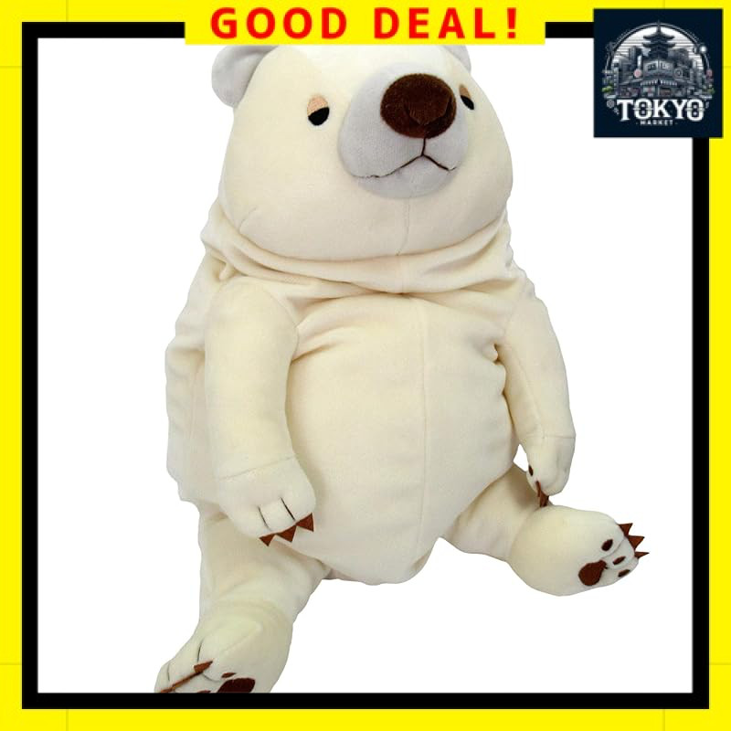 Shinada Global Mochi Series Mochikuma White (L) 22×22×30cm Plush Toy ...