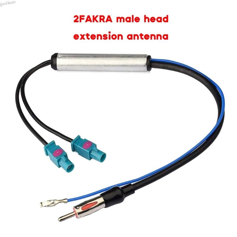 GB FM Cable Dual Fakra-Din Aerial Antenna Adapter for Car Accessories Vehicle Radio Stereo ...