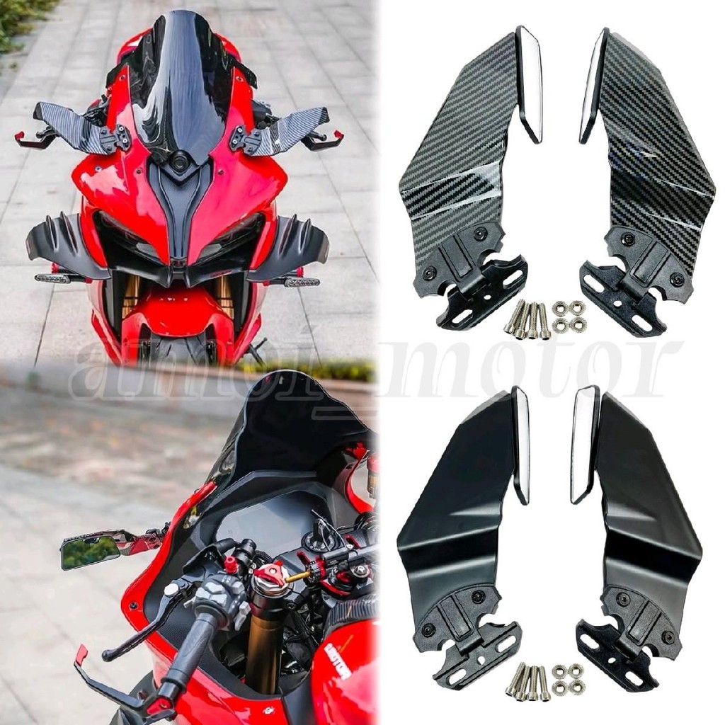 UNIVERSAL SIDE MIRROR WINGLET FAIRING R15 R25 NINJA250 650 ZX25R GSX150 ...