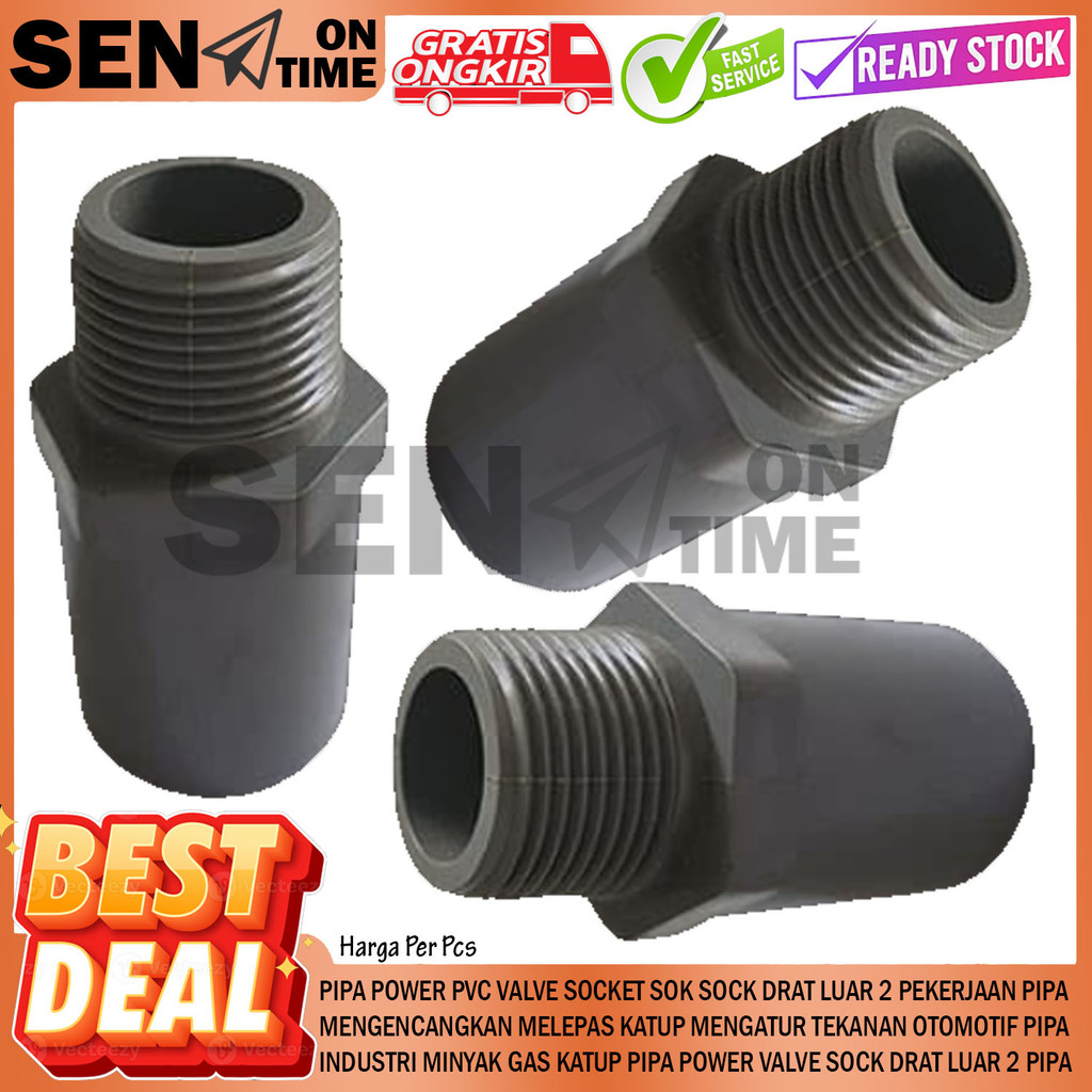 Power Sok Sock Outer Thread 2" Inch Aw Valve Socket Thick Fitting Pvc ...