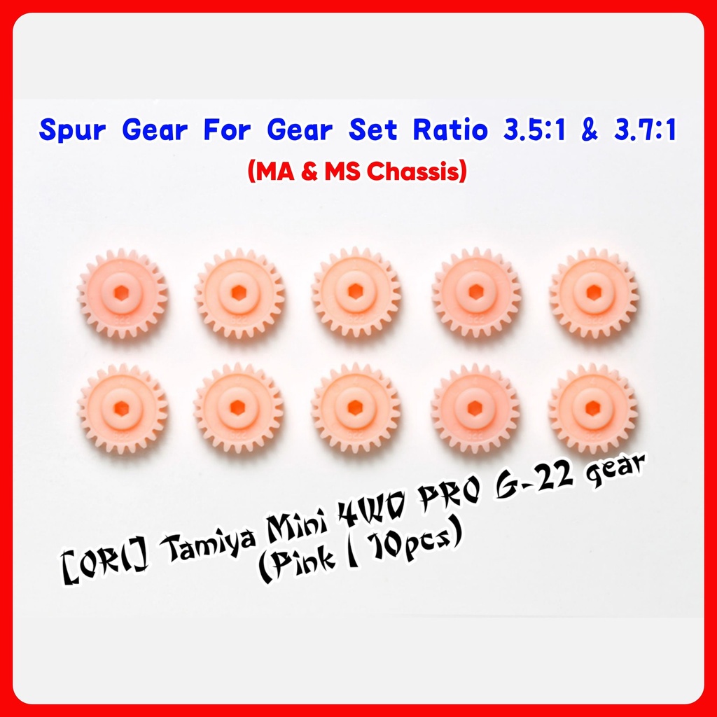 [ORI] Tamiya Mini 4WD Pro G-22 Gear (Pink | 10pcs) | Shopee Malaysia