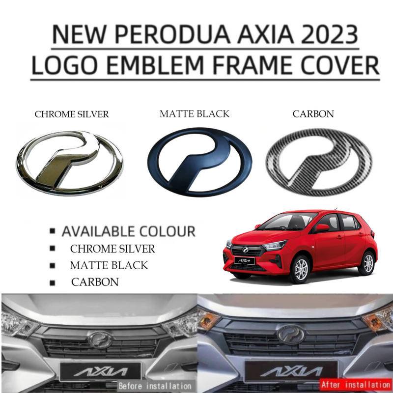 Perodua axia 2023 new car logo emblem frame cover carbon fiber | Shopee ...
