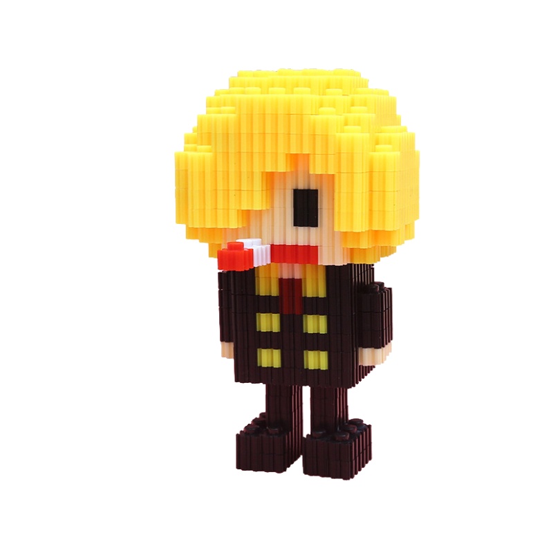 【ONE PIECE / NARUTO】Mini Building Block Luffy Zoro Sasuke Cute Cartoon ...