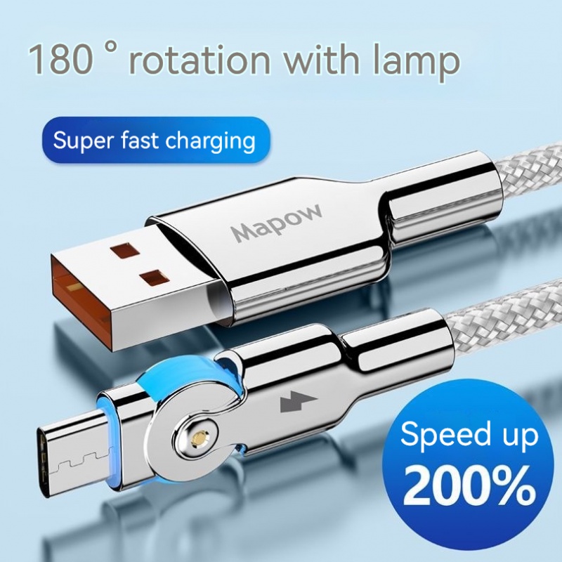 Usb Super Fast Charging Usb To Type C Micro Usb Data Cable 180 Rotation ...