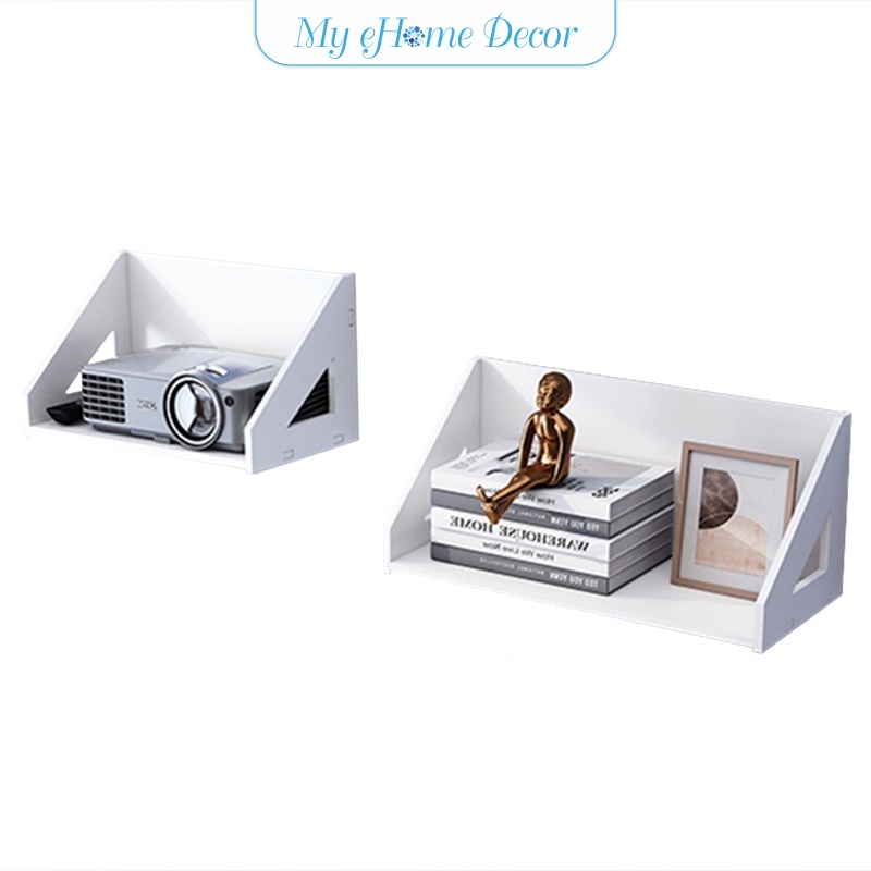 Living room wall hanging shelf triangle shape rack phone charging ...