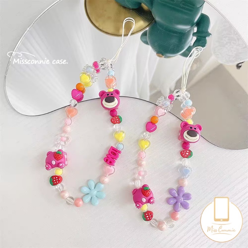 Fashion Acrylic Crystal Colorful Phone Case Chain Strap for Sweet Cute ...