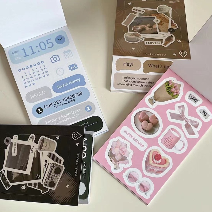 Cdaily|20pcs Korean Style ins Sticker Book Cartoon English Item ...