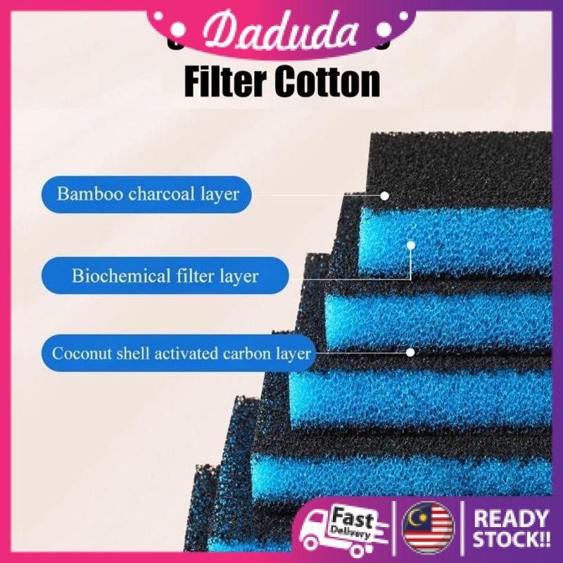 Active Carbon Filter Sponge Aquarium Filter Cotton Quality 3-in-1 ...