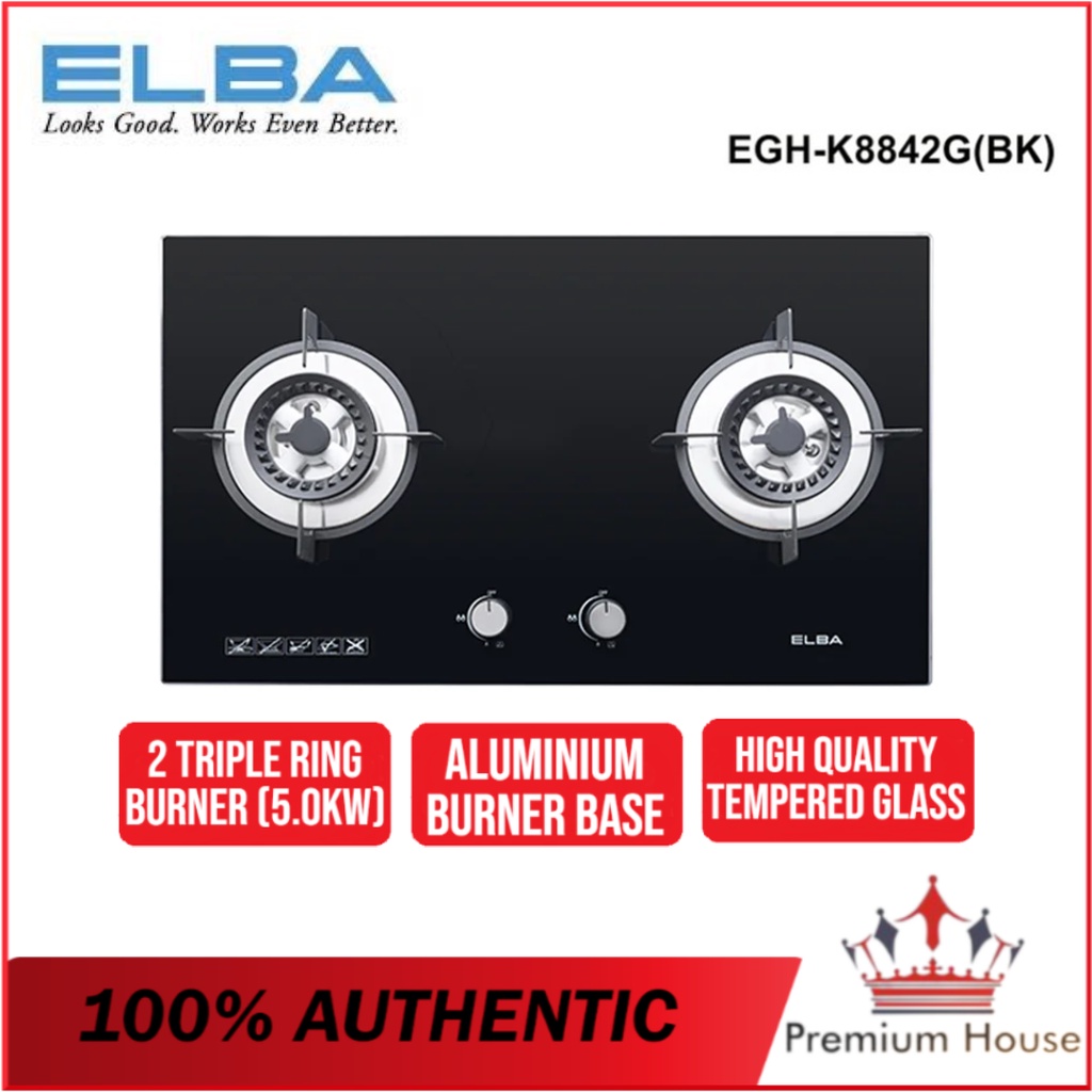 [READY STOCK] ELBA EGH-K8842G(BK) / MGH-76Q60B MIDEA 5.2kW 2 BURNER ...