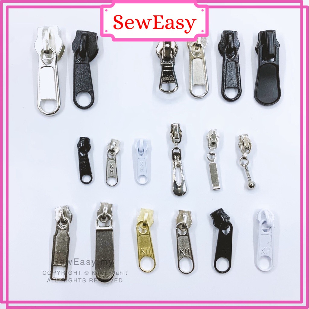 Size #3 #5 #8 #10 Kepala Zip / Pin Lock Slider / Zipper Head | Shopee ...