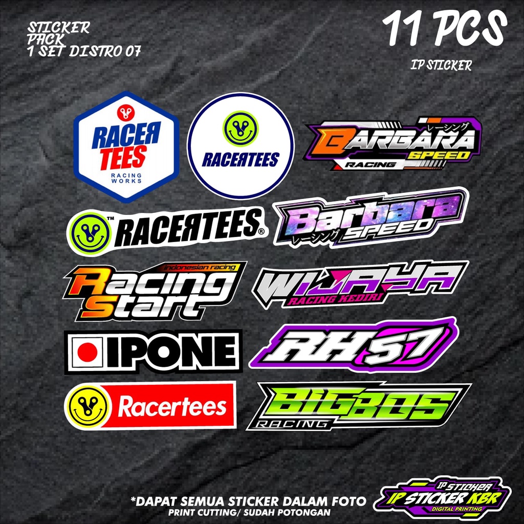 DISTRO Sticker set 07 (1 sheet contains 11 pcs) already cut Sticker ...