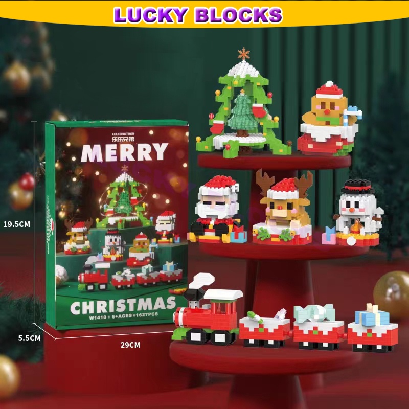 Nano Building Blocks Santa Claus Elk Snowman Building Blocks DIY Puzzle ...