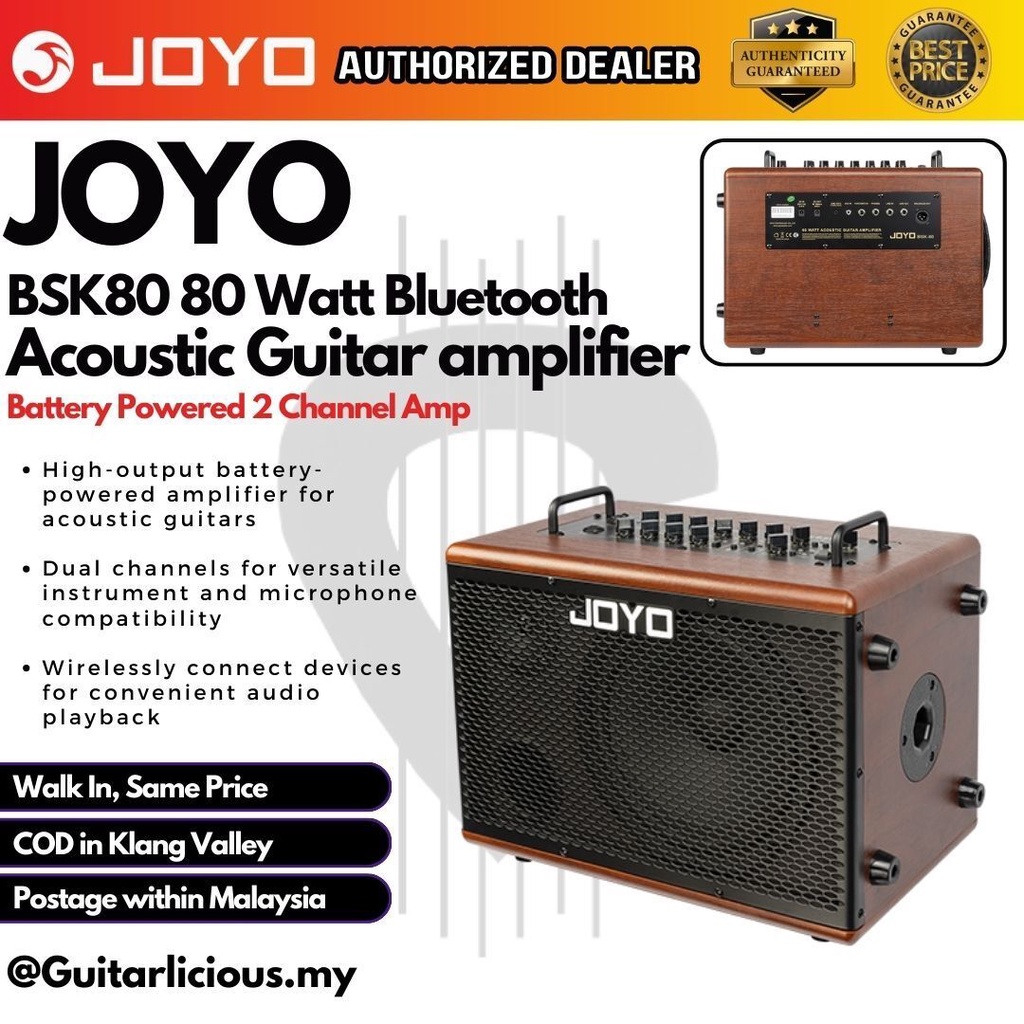 Joyo BSK80 80 Watt Battery Powered 2 Channel Amp Bluetooth Acoustic ...