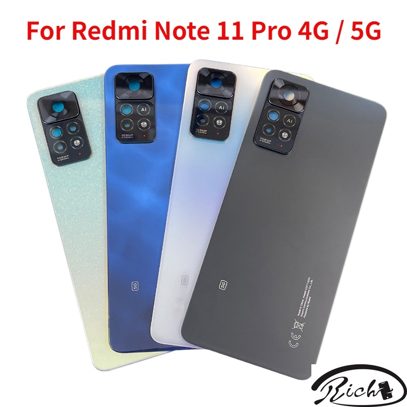 Back Glass For Xiaomi Redmi Note 11 Pro 4G 5G Back Battery Cover Rear ...