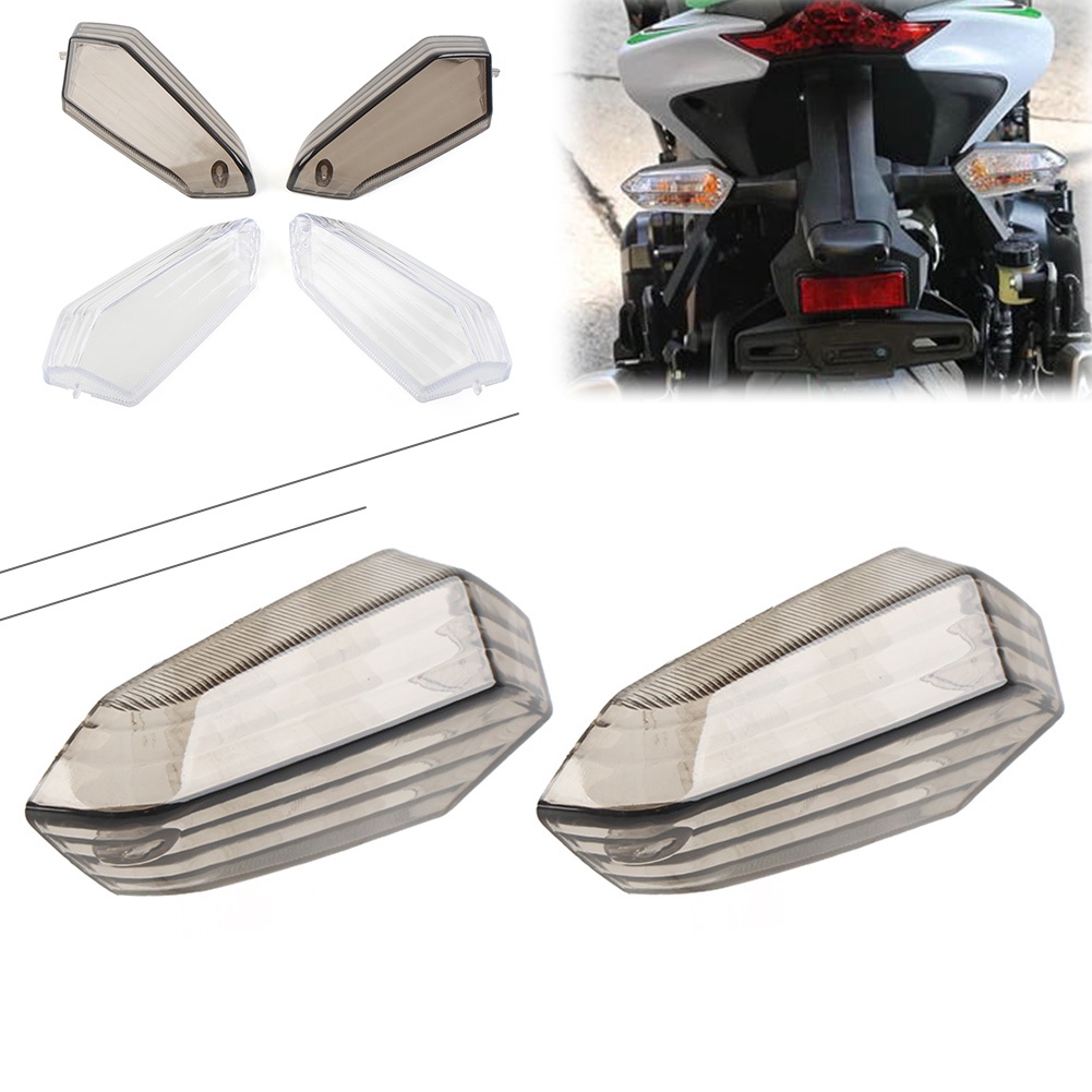 2pcs Motorcycle Rear Turn Signal Light Lens Cover For KAWASAKI NINJA ...